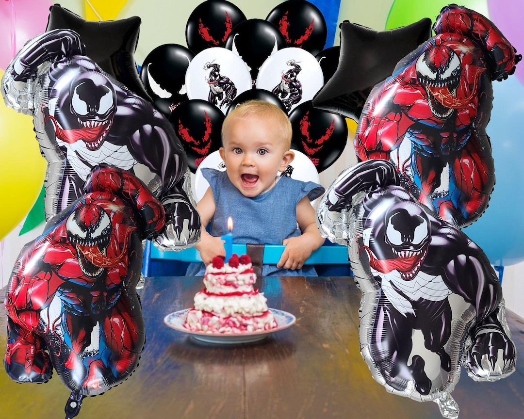 Venom Latex Foil Balloons Bouquet Party Cake Topper Cupcake Happy ...