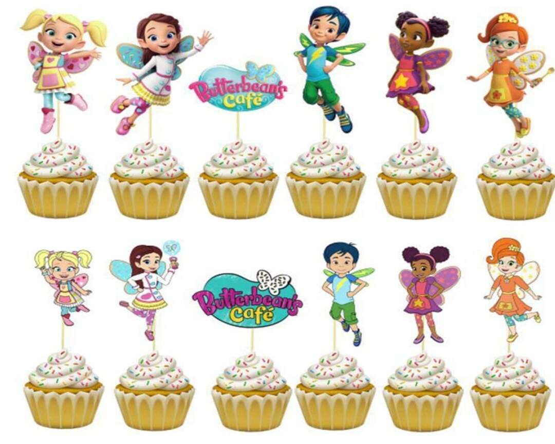 BUTTERBEAN CAFE Tableware Party Cake Topper Cupcake Custom Birthday ...
