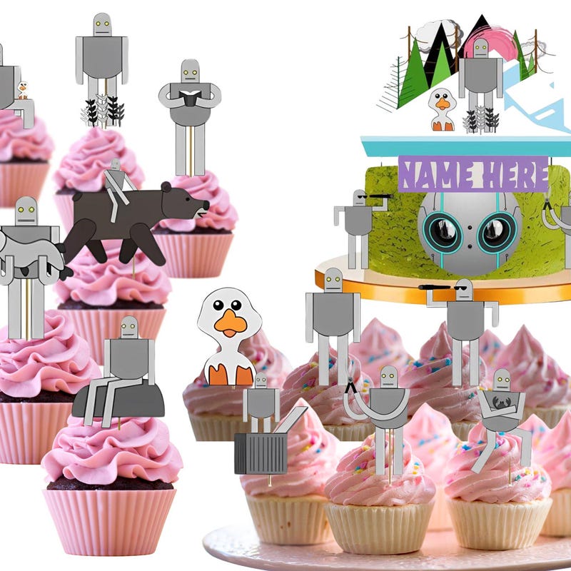 Robot Cupcake Topper - Etsy