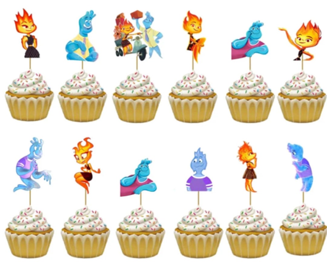ELEMENTALS Tableware Party Cake Topper Cupcake Happy Birthday Supplies ...