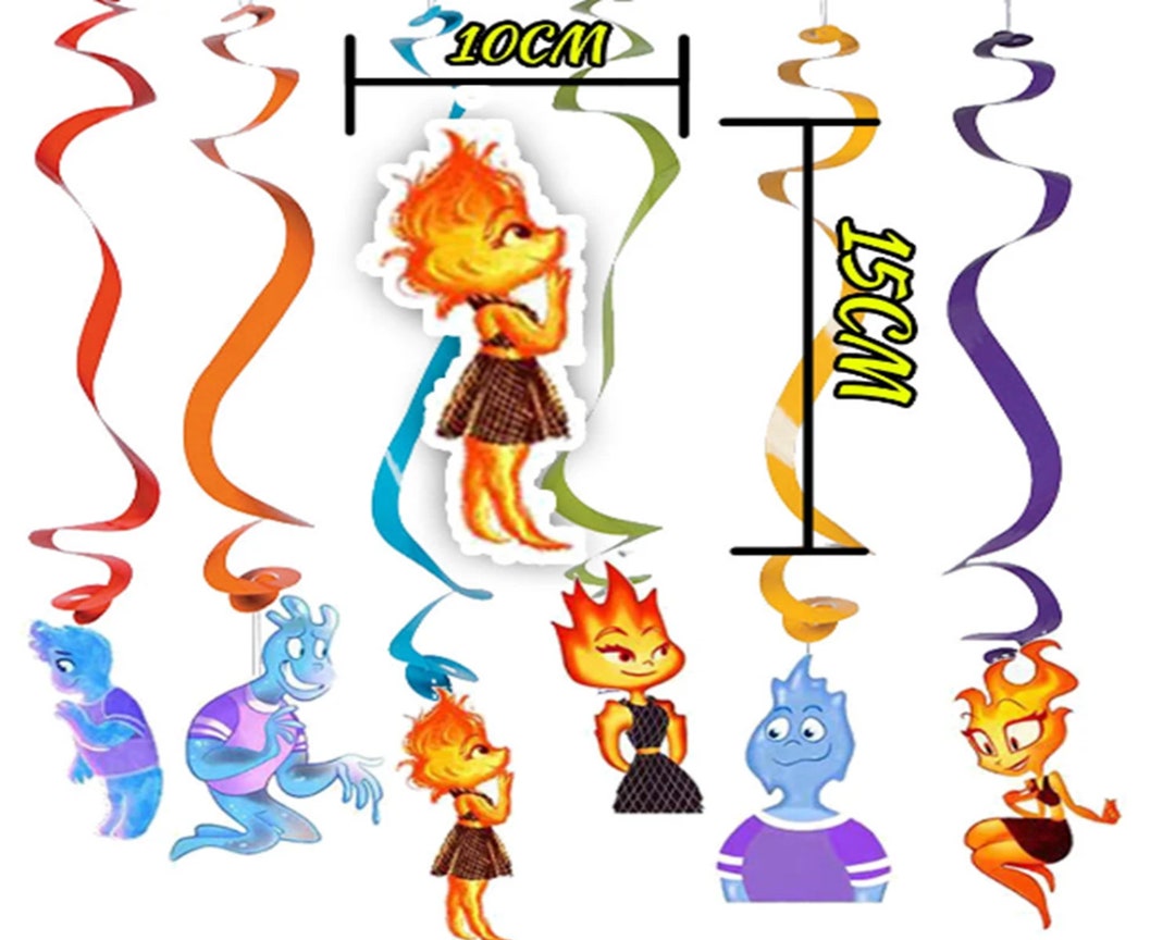 ELEMENTALS Tableware Party Cake Topper Cupcake Happy Birthday Supplies ...