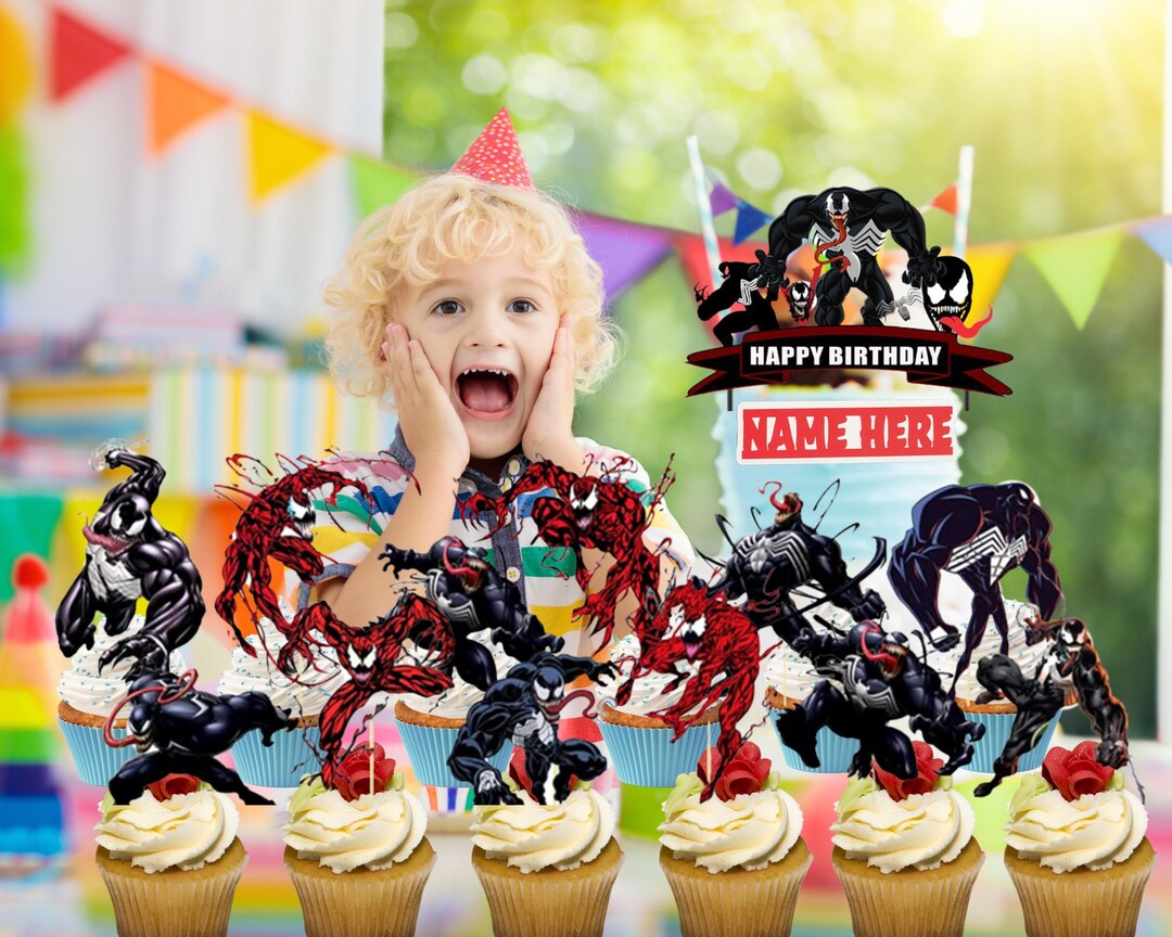 Venom Latex Foil Balloons Bouquet Party Cake Topper Cupcake Happy ...