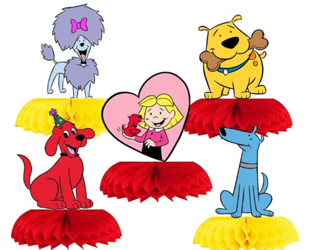 CLIFFORD Tableware Party Cake Topper Cupcake Happy Birthday Supplies ...