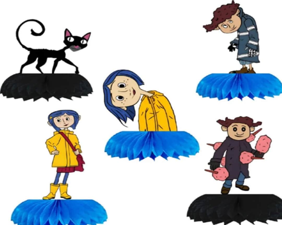 CORALINE Tableware Party Cake Topper Cupcake Happy Birthday Supplies ...