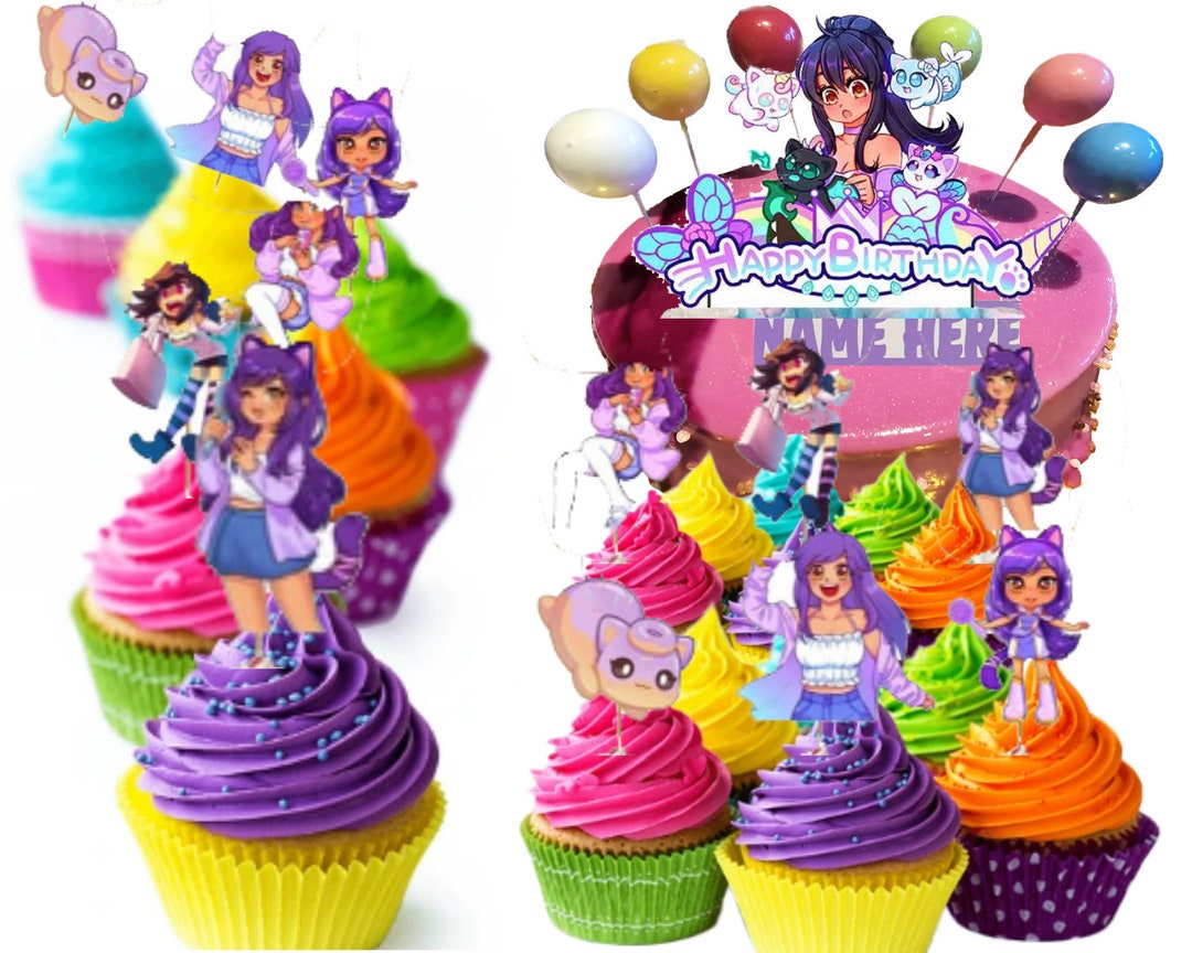 APHMAU Tableware Party Cake Topper Cupcake Happy Birthday Supplies ...