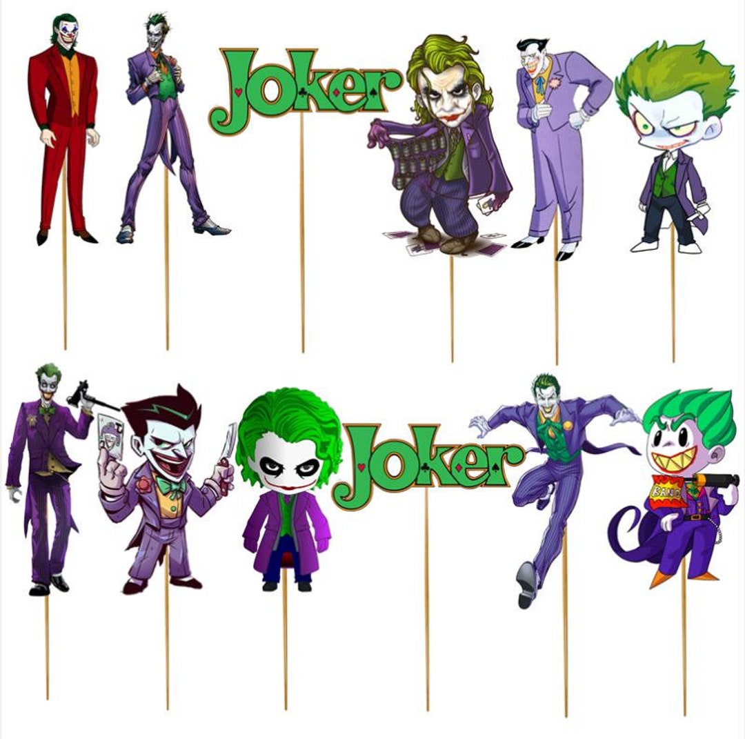 JOKER VILLIAN Tableware Party Cake Topper Cupcake Happy Birthday ...