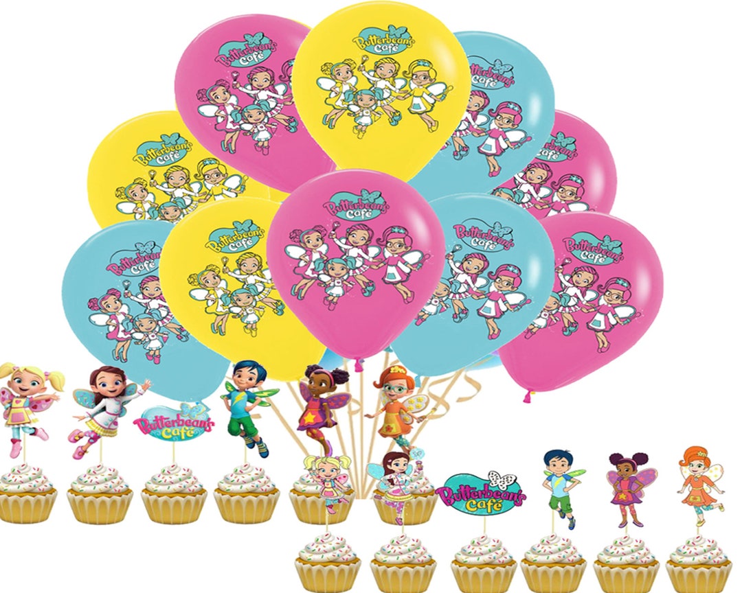 BUTTERBEAN CAFE Tableware Party Cake Topper Cupcake Custom Birthday ...