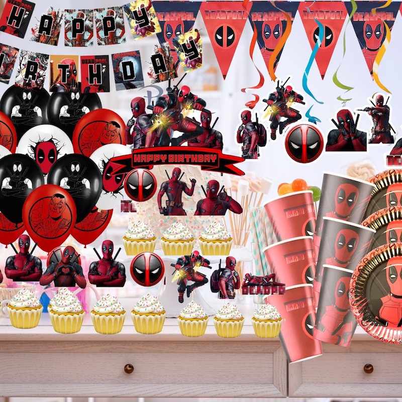 Deadpool Party Supplies - Etsy
