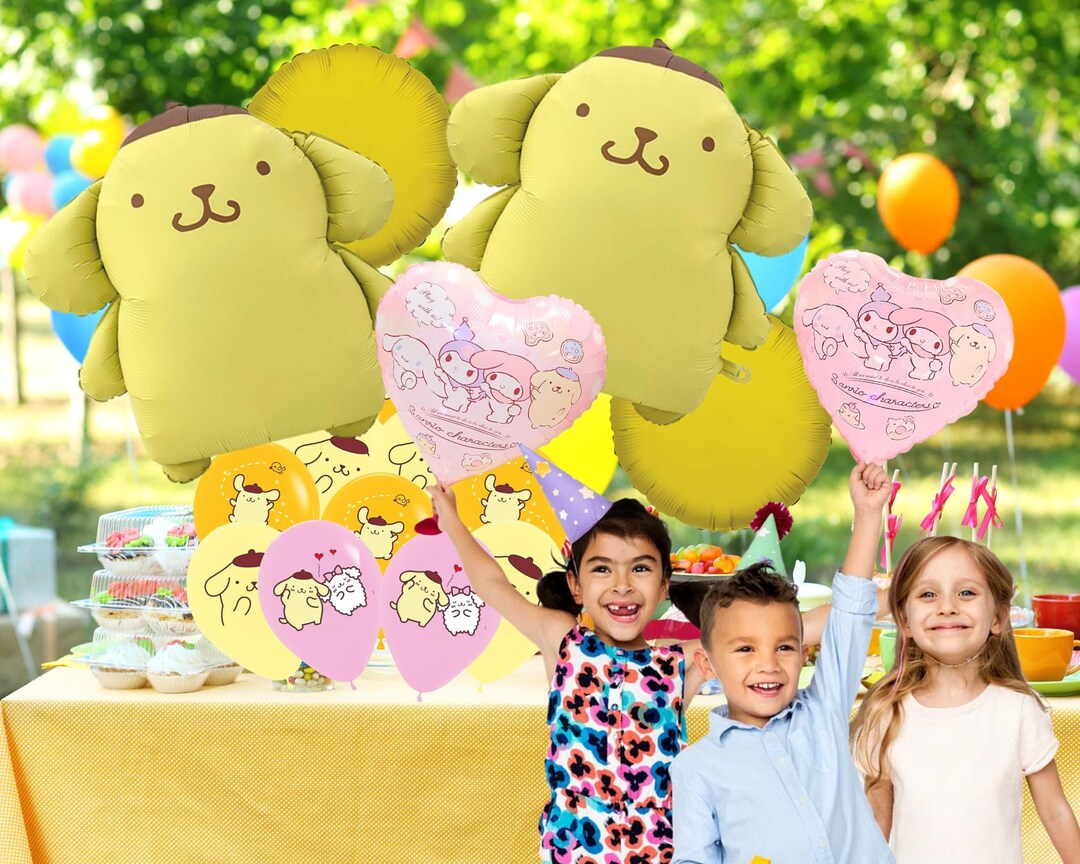 Pompompurin Tableware Party Cake Topper Cupcake Happy Birthday Supplies ...