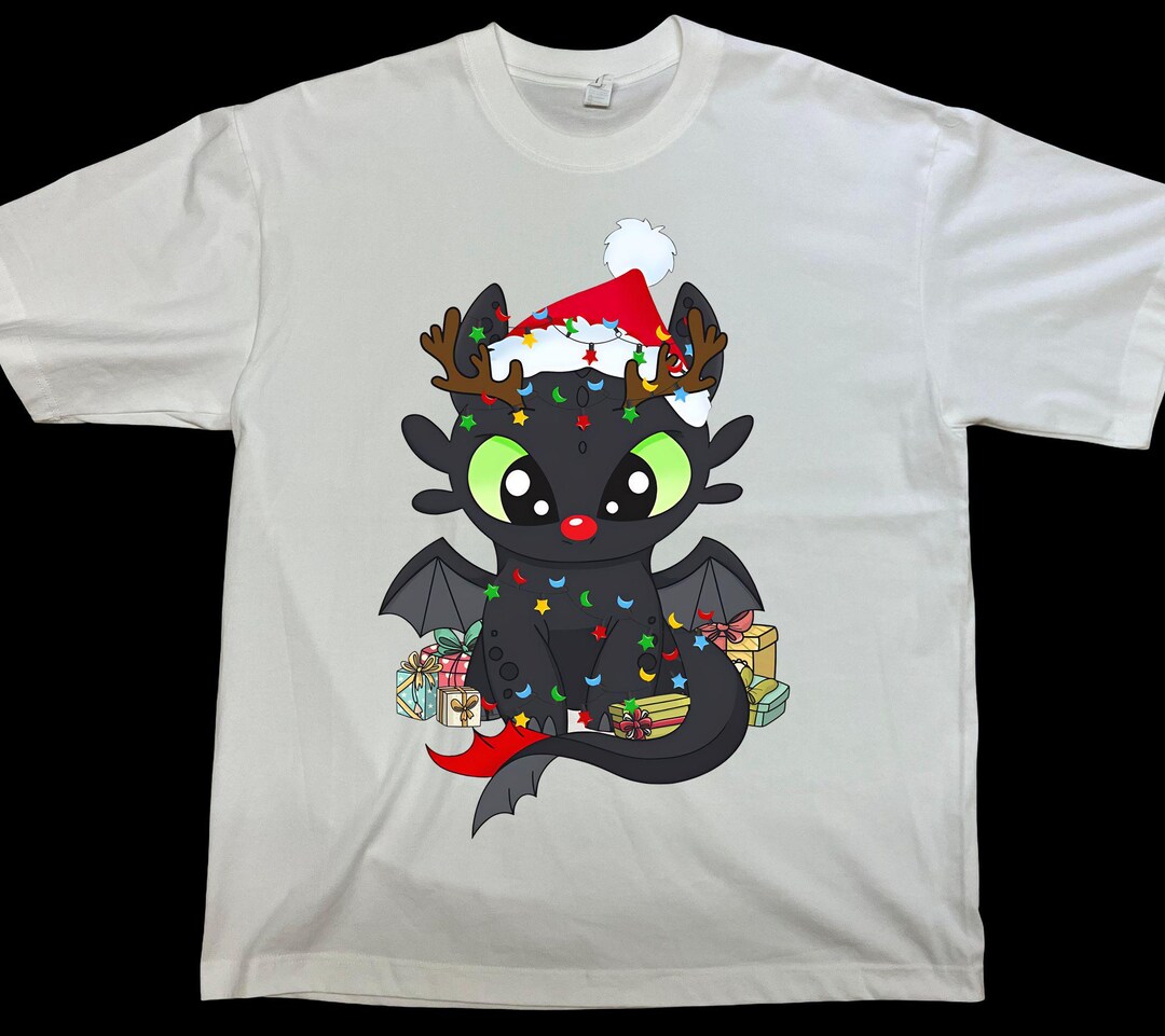 Cute Toothless Christmas Lights Disney Premium Heavyweight T-shirt ...
