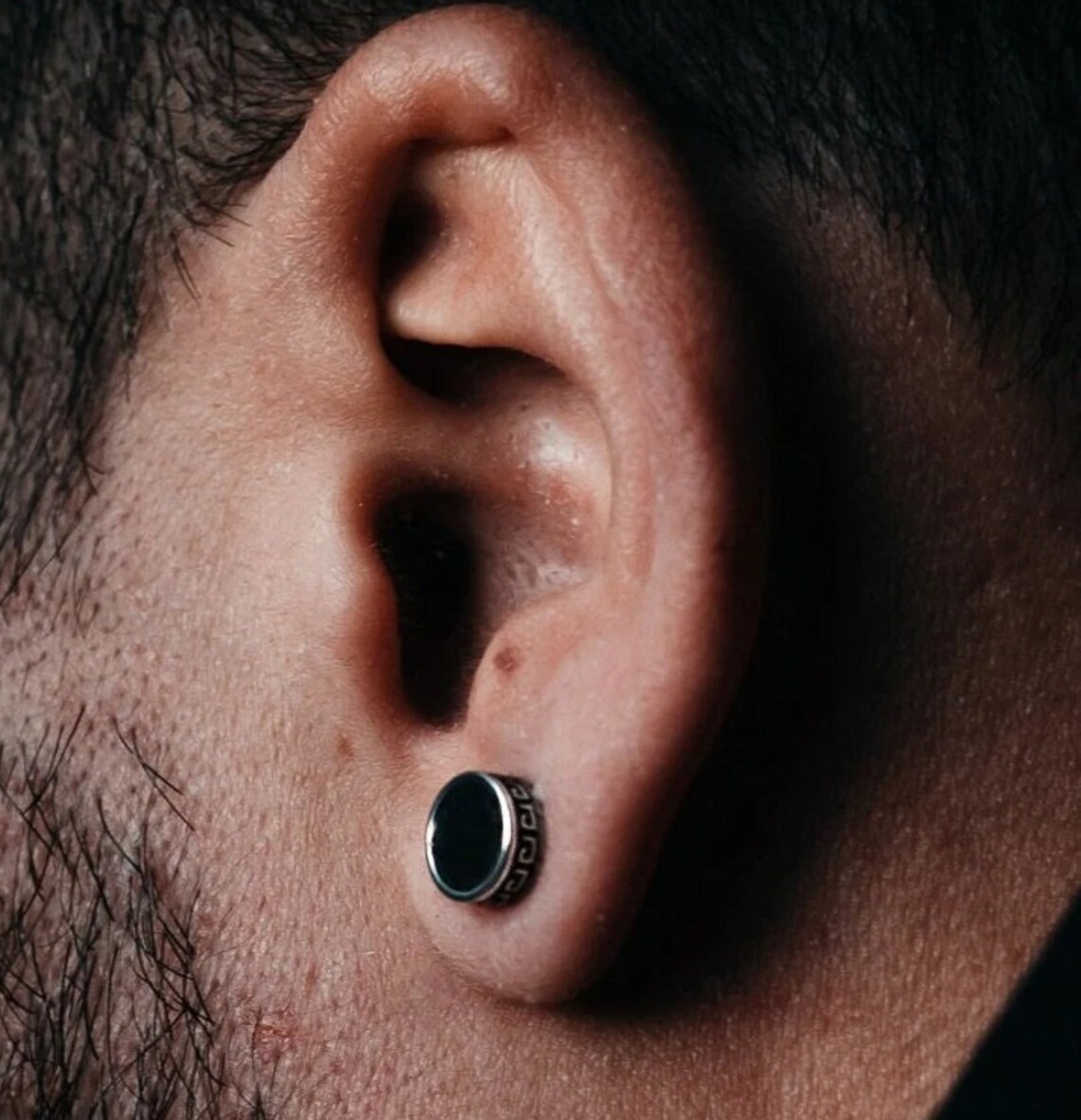 Mens Patterned Silver Earing, Greek Patterned, Stud Earring - Etsy UK ...