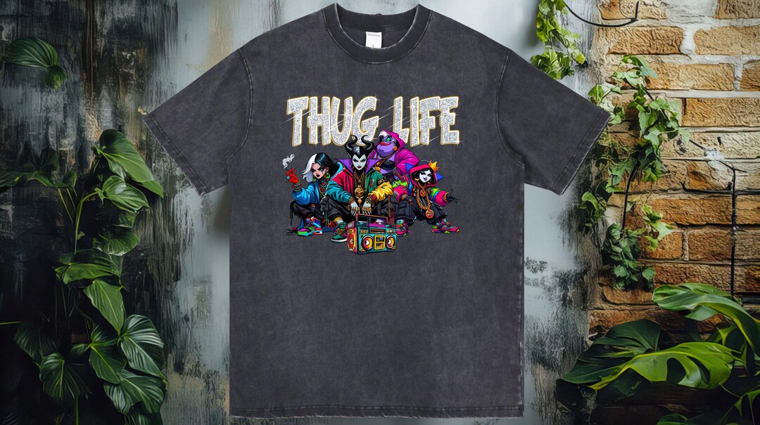 Disney Thug Life Bad Characters Villains Premium Heavyweight T-shirt ...