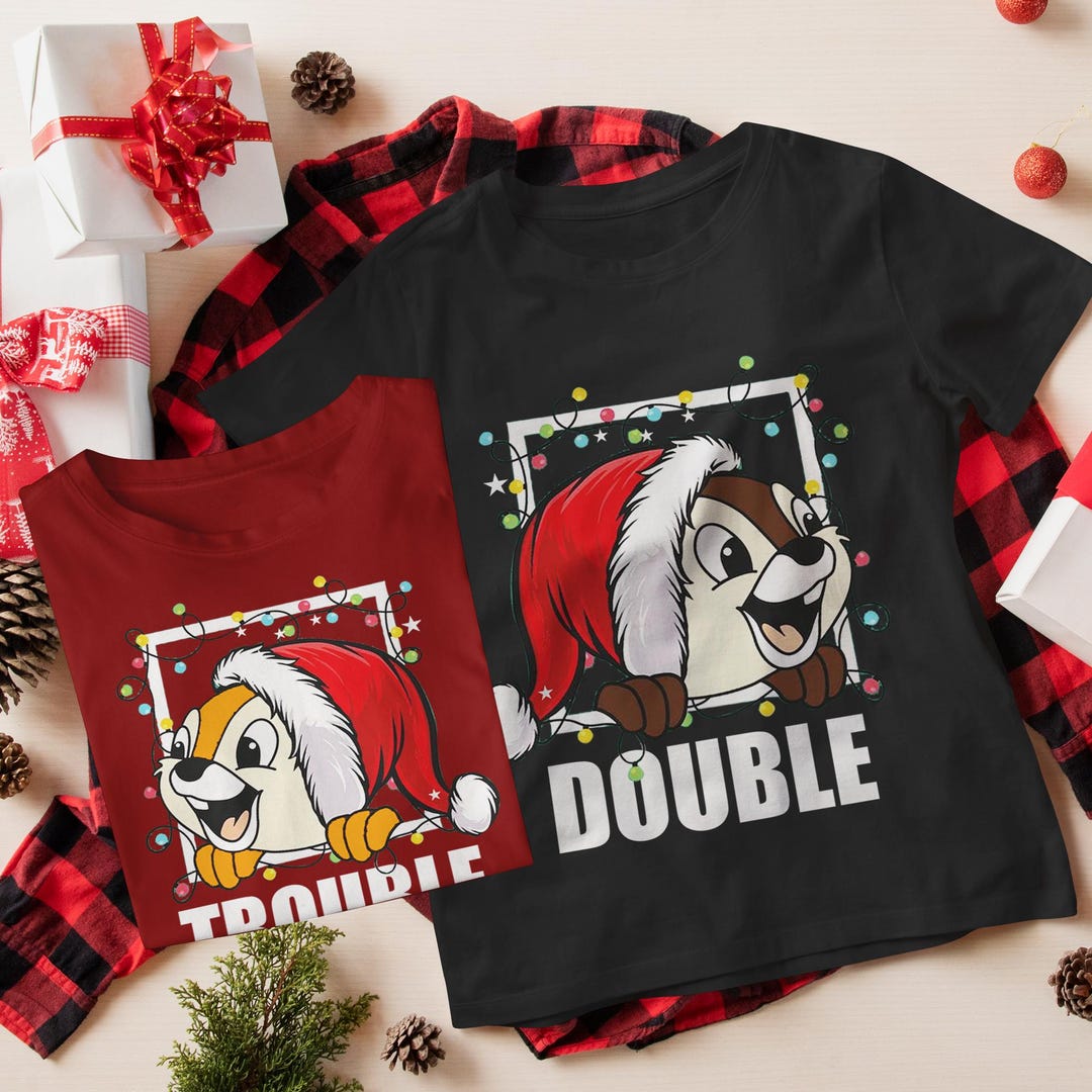Disney Chip and Dale, Double Trouble, Christmas, Custom Matching T ...