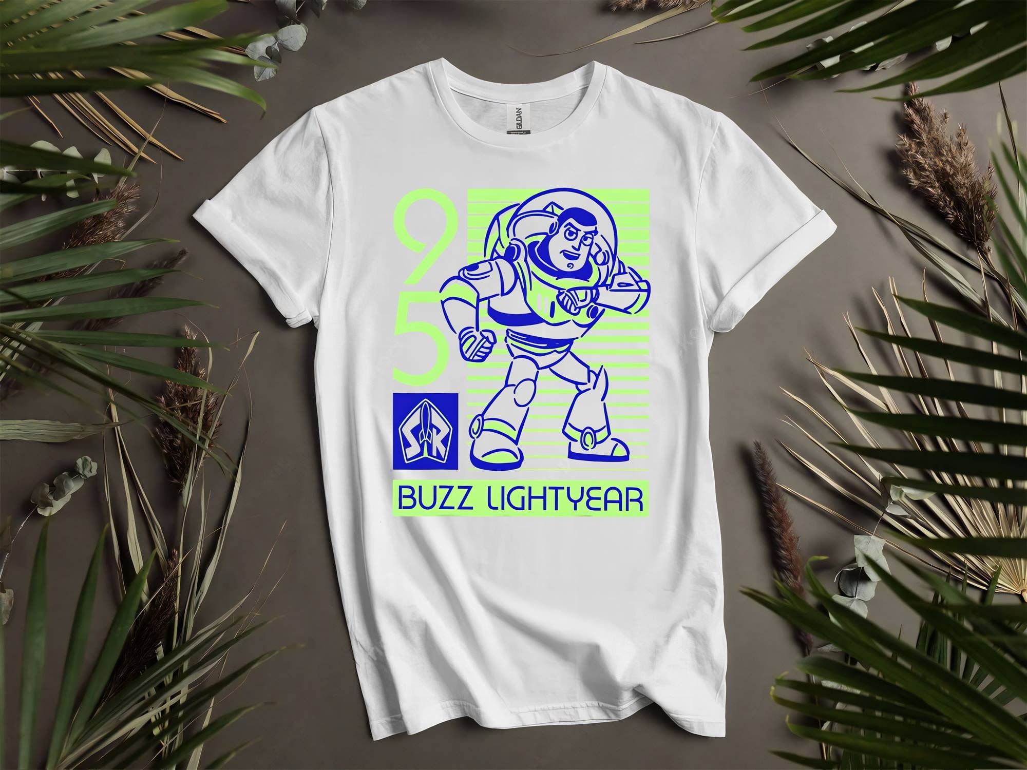 Toy Story Retro Neon Buzz Lightyear Portrait Custom T-shirts for Men ...