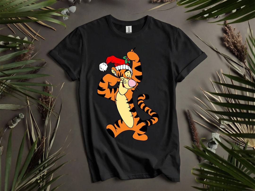 Tigger With Santa Hat Custom T-shirts for Men, Women, and Kids - Sizes ...