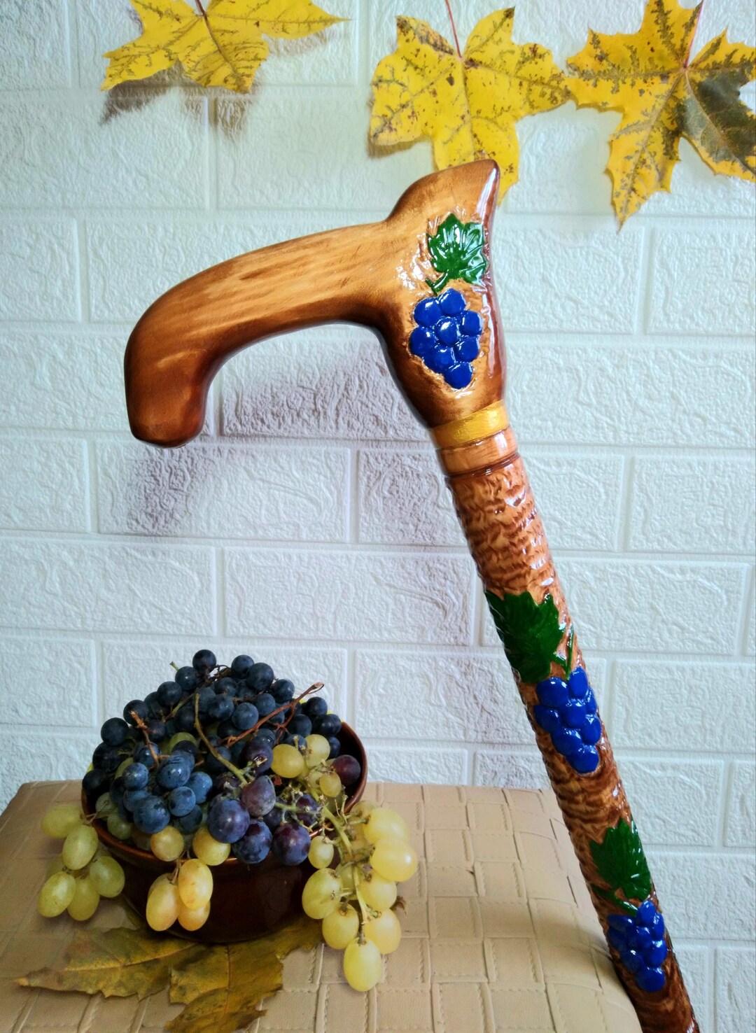 Exclusive Fancy Cane, Grape Walking Stick, Comfortable Handle, Elegant ...