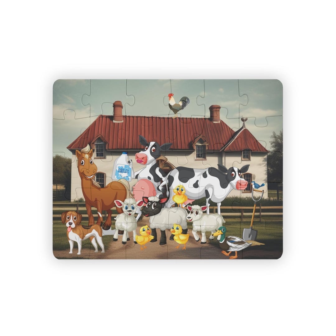 Farm Animals Puzzle for Kids, 30-piece Chipboard Jigsaw - Etsy