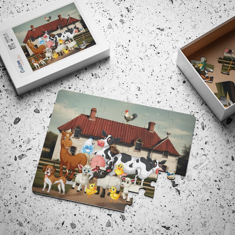 Farm Animals Puzzle for Kids, 30-piece Chipboard Jigsaw - Etsy