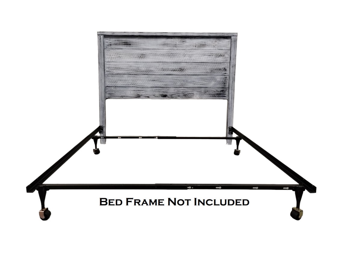Queen Whitewash Distressed Handcrafted Rustic Solid Wood Headboard Made ...