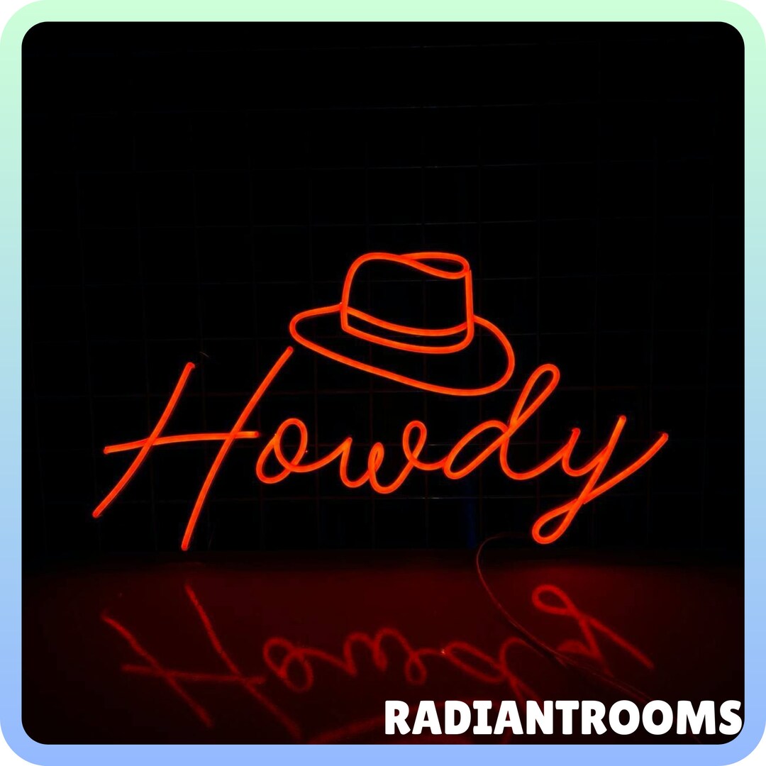 Howdy Neon Sign, Howdy Western Cowboy Neon Sign, Custom Neon Sign ...