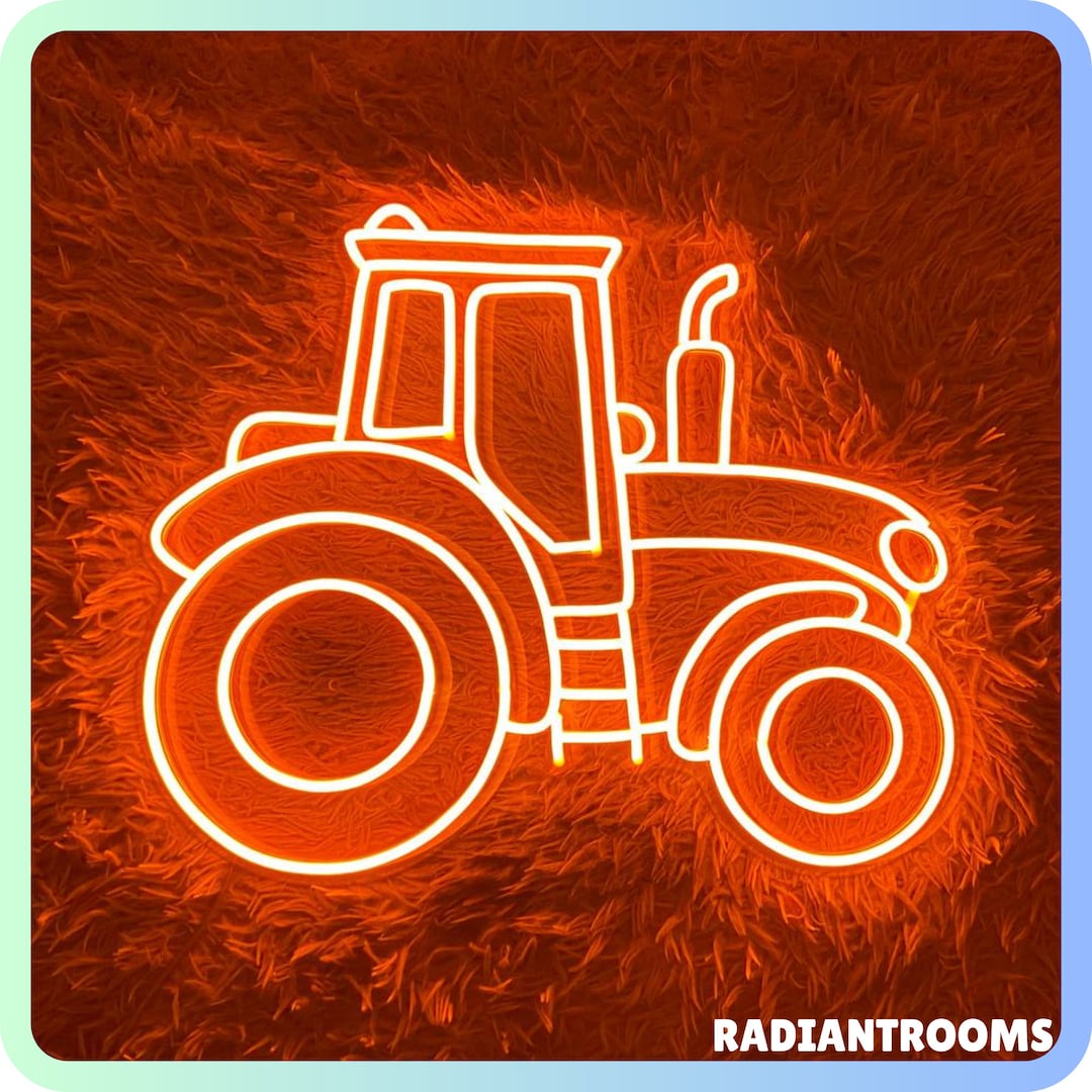 Farming Tractor Neon Sign, Farming Tractor Farmer Gift Led Sign, Custom ...