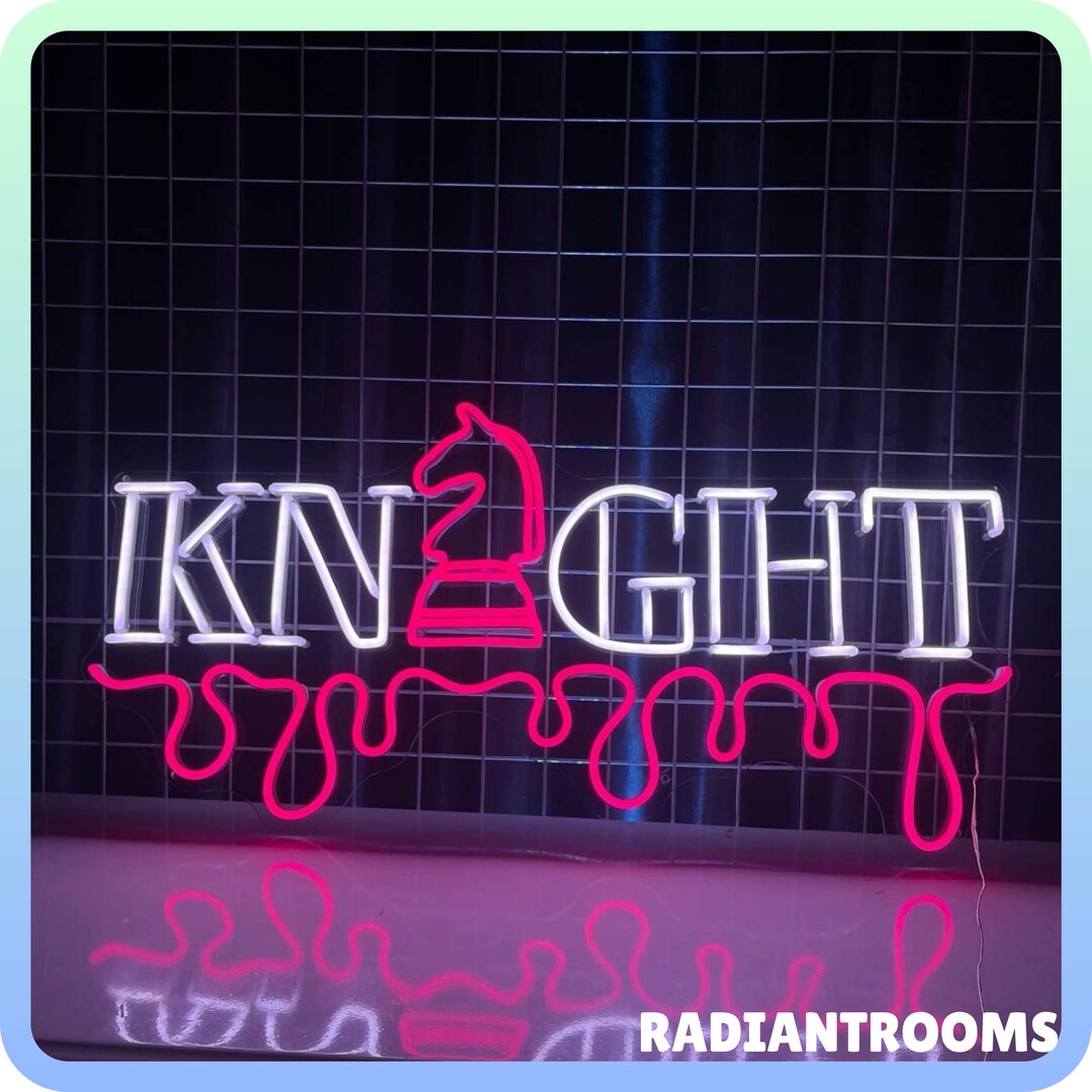Knight Neon Sign, Knight Chess Led Sign, Custom Neon Sign, Chess Club ...
