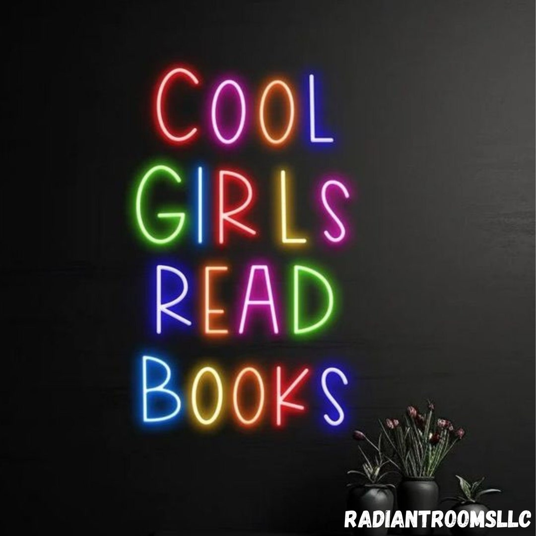 Cool Girl Read Book Neon Sign, Cool Girl Read Book Led Light Sign, Book ...