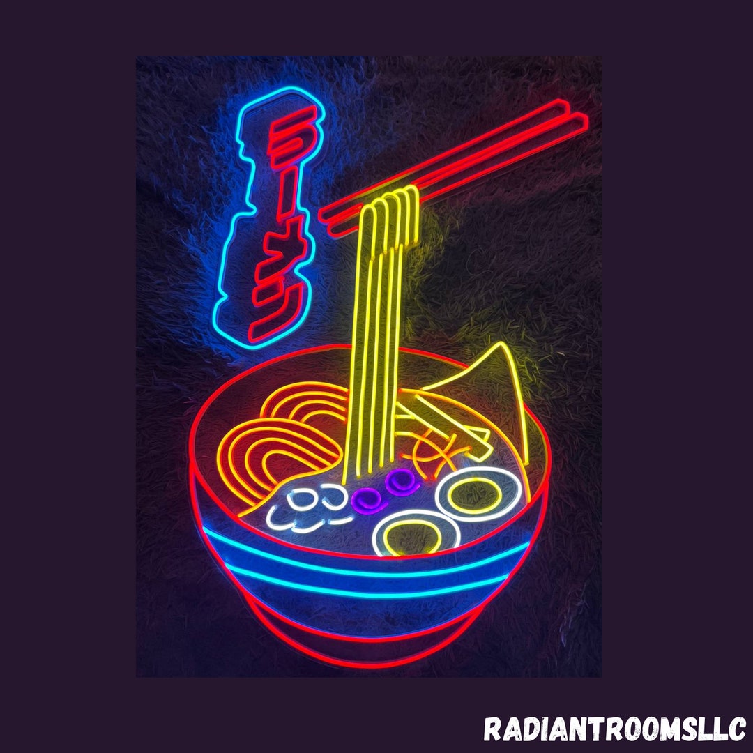 Ramen Neon Sign, Ramen Noodles Bowl Led Light Sign, Custom Neon Led ...