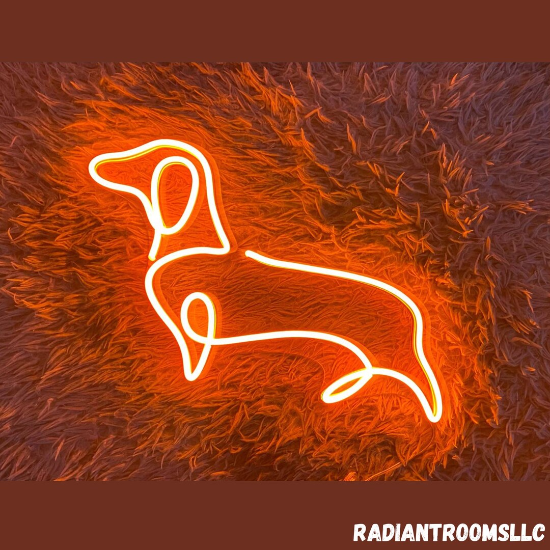 Dachshund Dog Neon Sign, Cute Dachshund Dog Line Art Led Signs ...