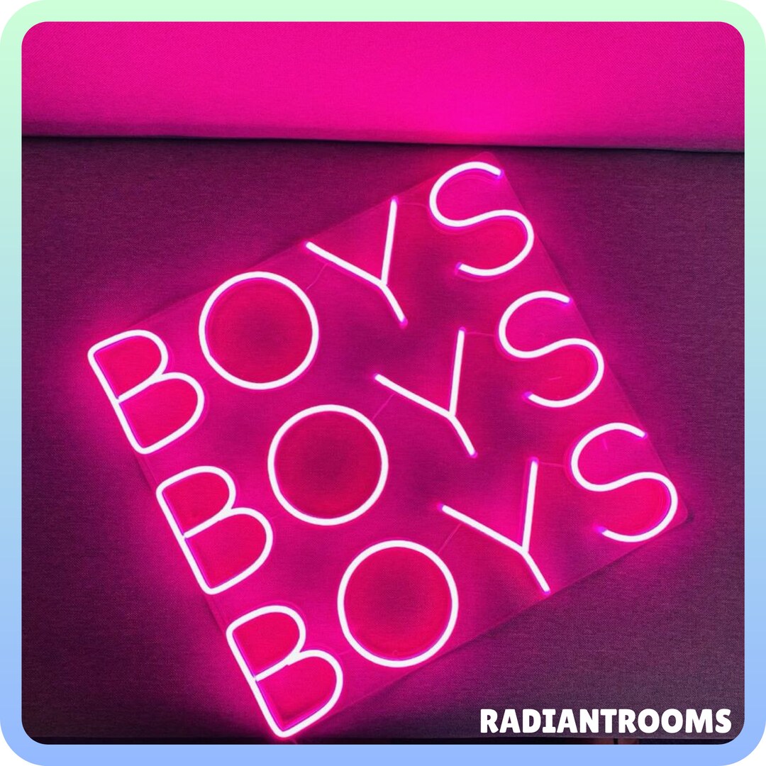 Boys Boys Boys Neon Sign, Boys Boys Boys Led Sign Boys Party Art ...