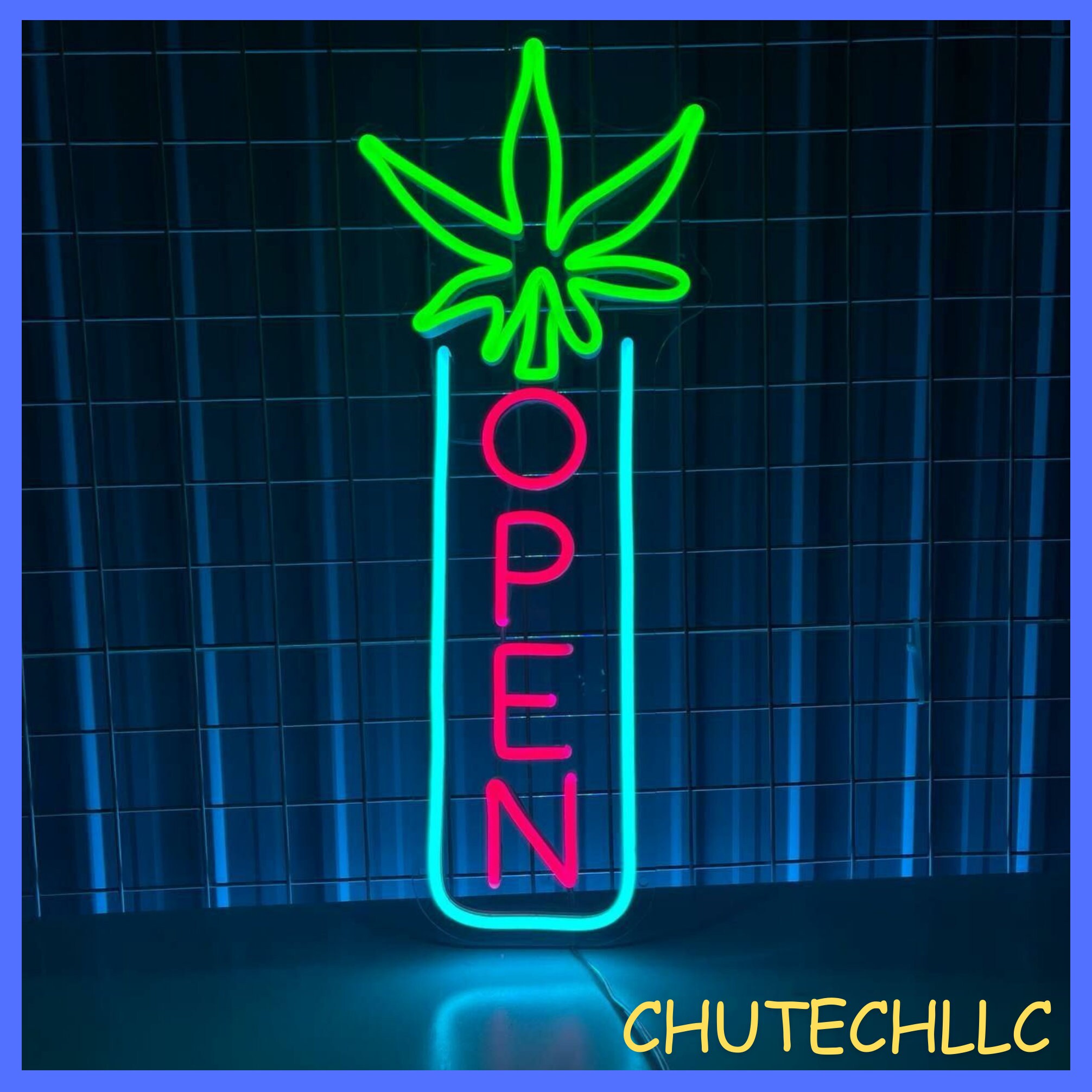 Weed Open Led Sign, Weed Leaf Neon Sign, Weed Open Led Lights, Custom ...