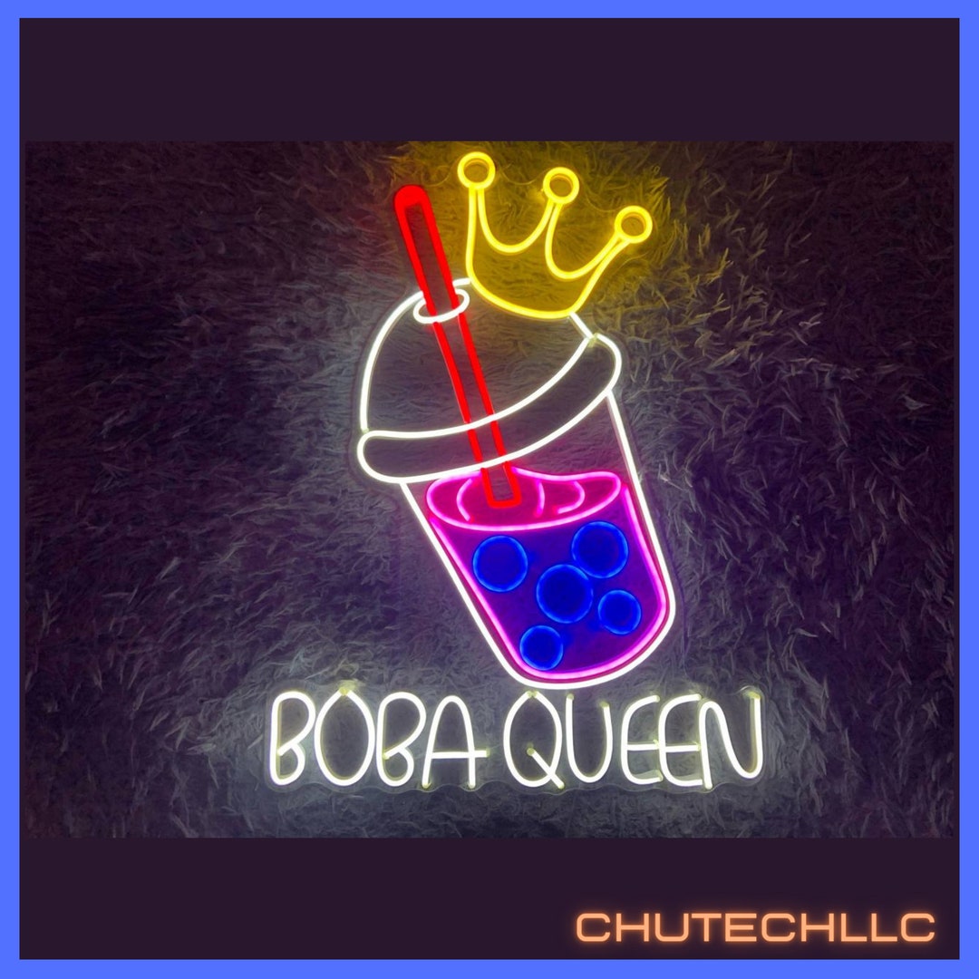 Boba Queen Neon Sign, Boba Milk Tea Neon Light, Milk Tea Led Sign, Tea ...