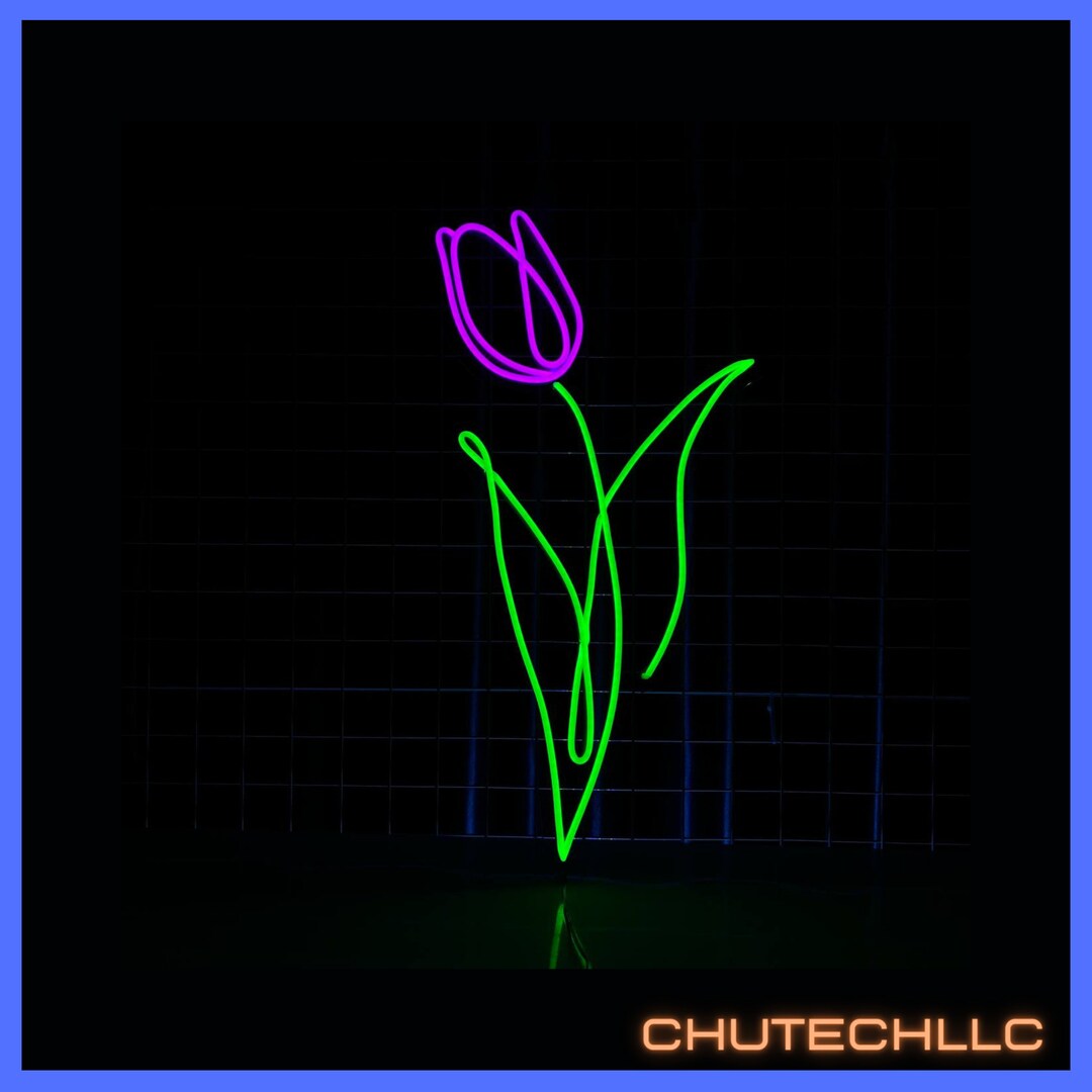 Tulip Neon Sign, Tulip Flower Neon Sign, Flower Shop Neon Light, Floral ...