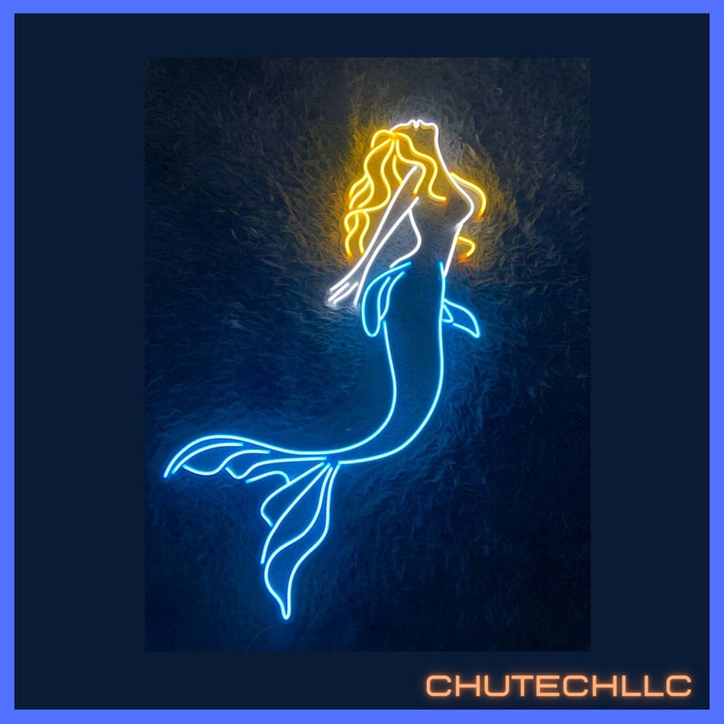 Mermaid Neon Sign, Mermaid Woman LED Light, Mermaid Girl Led Sign ...