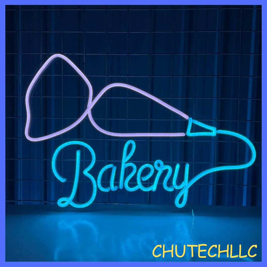 Bakery Neon Sign, Bakery Shop Neon Light, Icing Bag Neon Light, Open ...