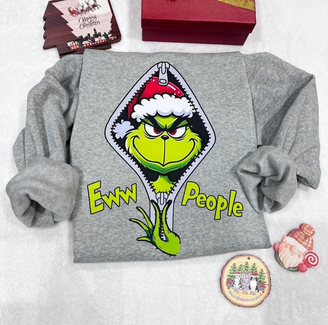 Eww People Grinchmas Christmas Sweatshirt, Retro Xmas Hoodie, Nostalgic ...