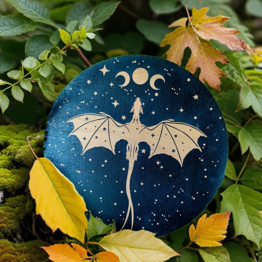 Altar Board With Magic Dragon, Altar Tile, Witchcraft Altar, Magical ...