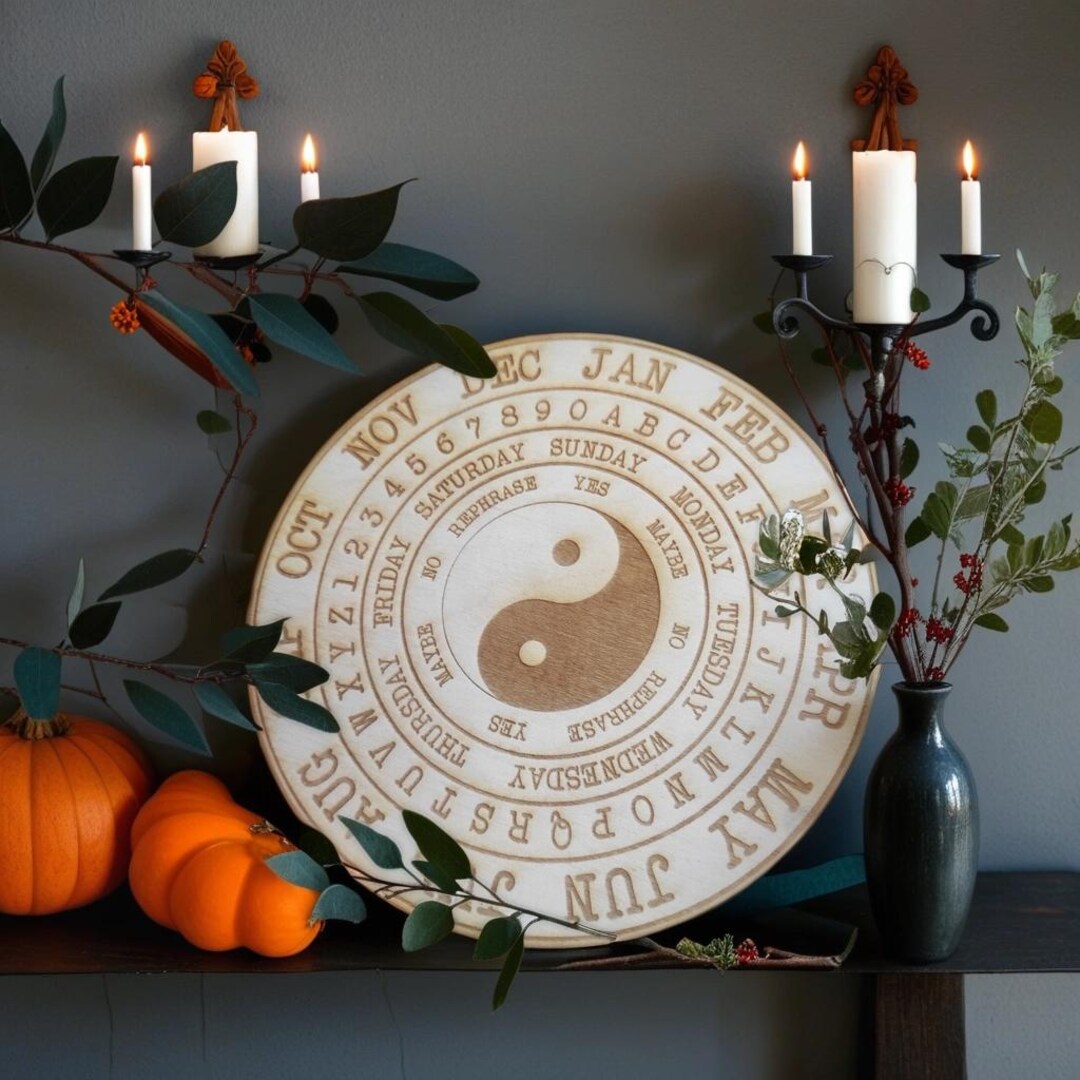Pendulum Board With Yin Yang, Altar Tile With Alphabet , Witchcraft ...