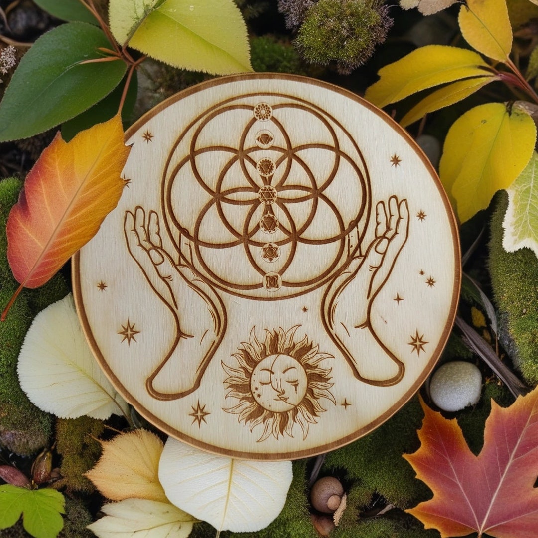 Altar Board With Seed of Life, Altar Tile, Witchcraft Altar, Magical ...