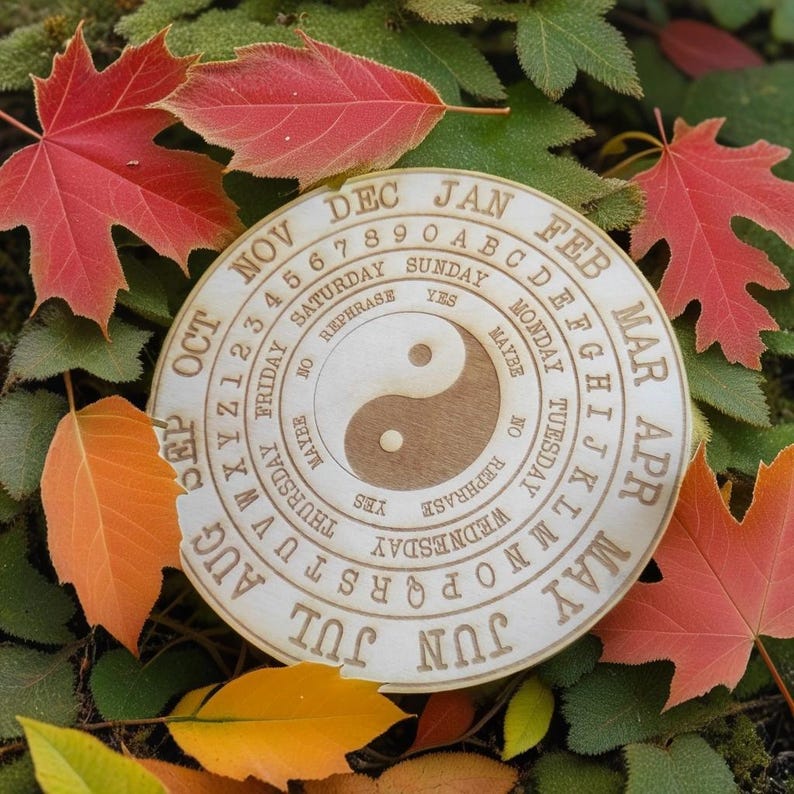 Pendulum Board With Yin Yang, Altar Tile With Alphabet , Witchcraft ...
