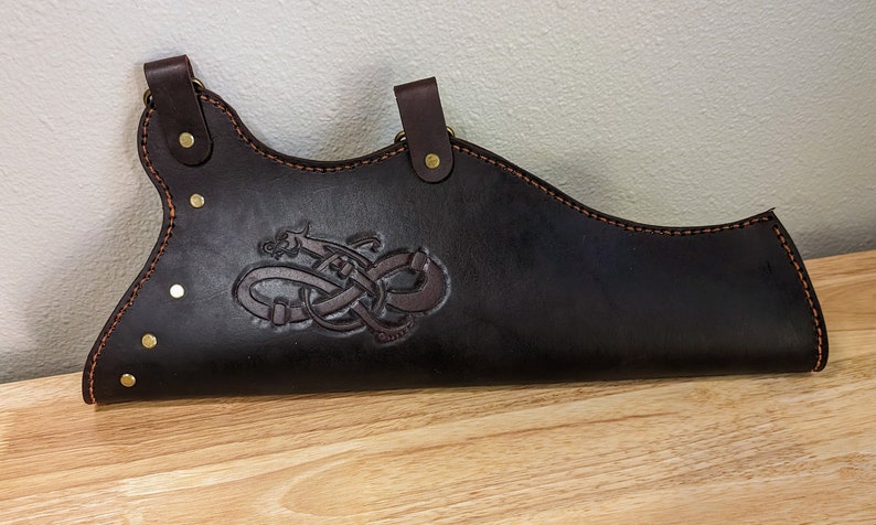 Hand Crafted Leather Hip Quiver With Optional Dragon Carving for ...