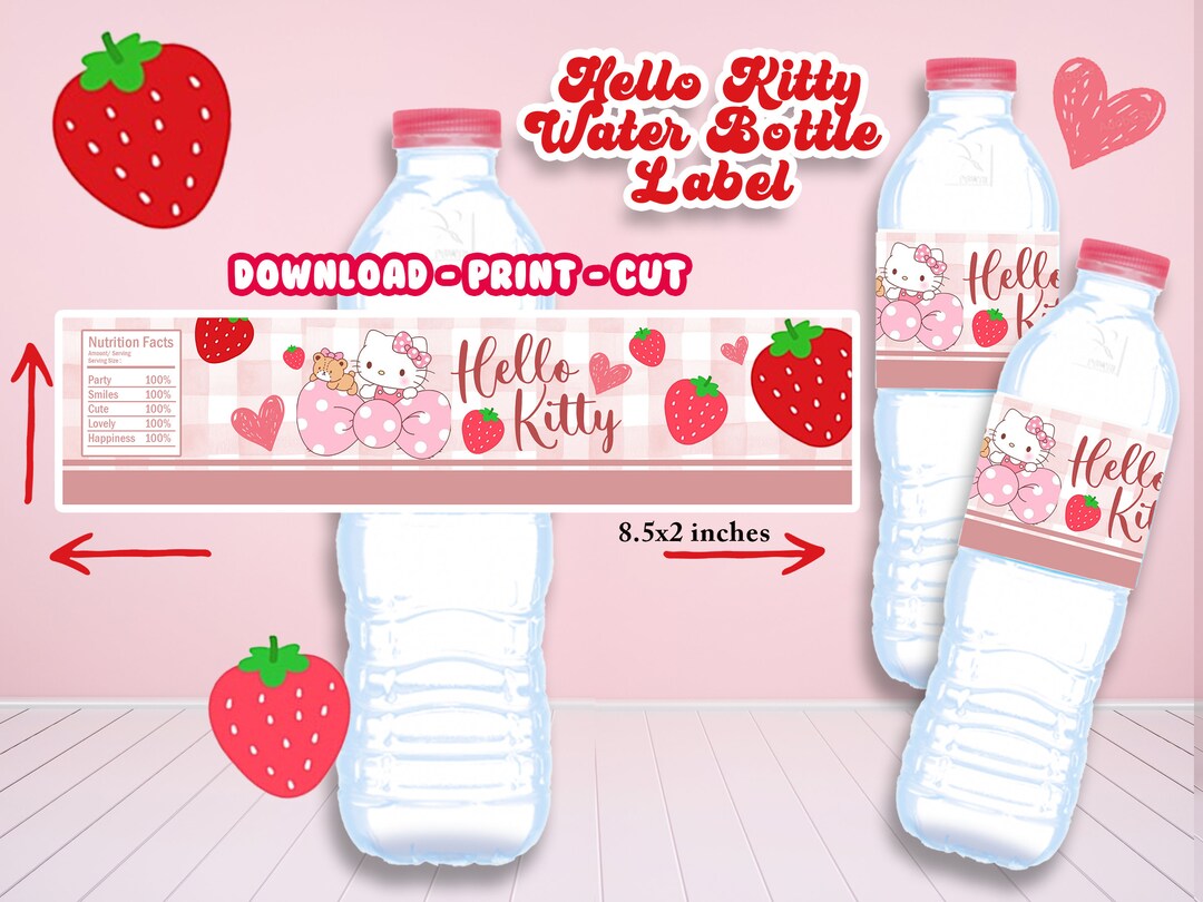 Kitty Water Bottle Labels Kitty Party Hello Party Hello Printable Hello ...