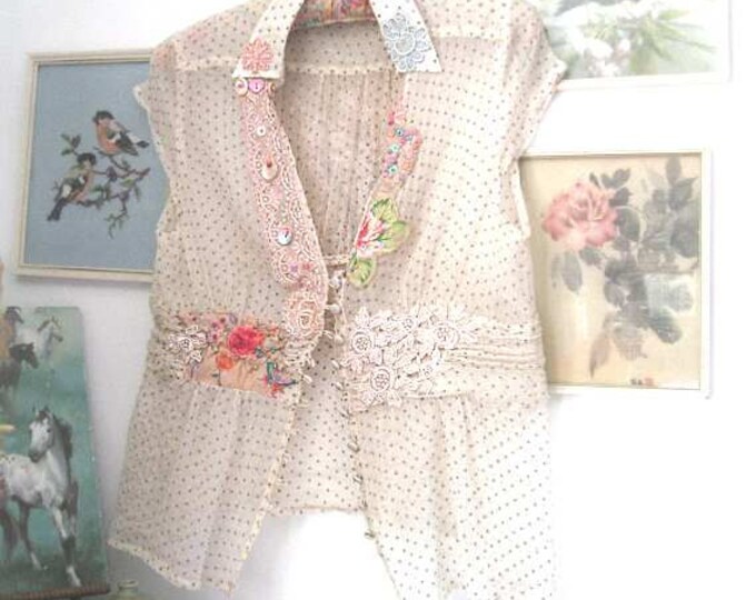 SALE - Soft Aroma Top, Sheer Silk, Antique Embroidery, Vintage Lace ...