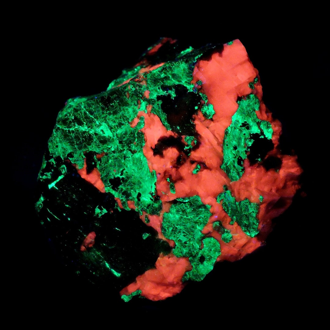 Fluorescent Willemite With Rhodonite and Azurite - Etsy