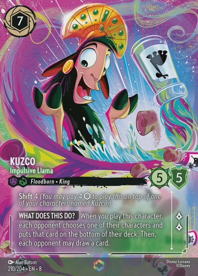 Set 8 Enchanted - Kuzco Impulsive Llama – Foil Finish – High Quality ...