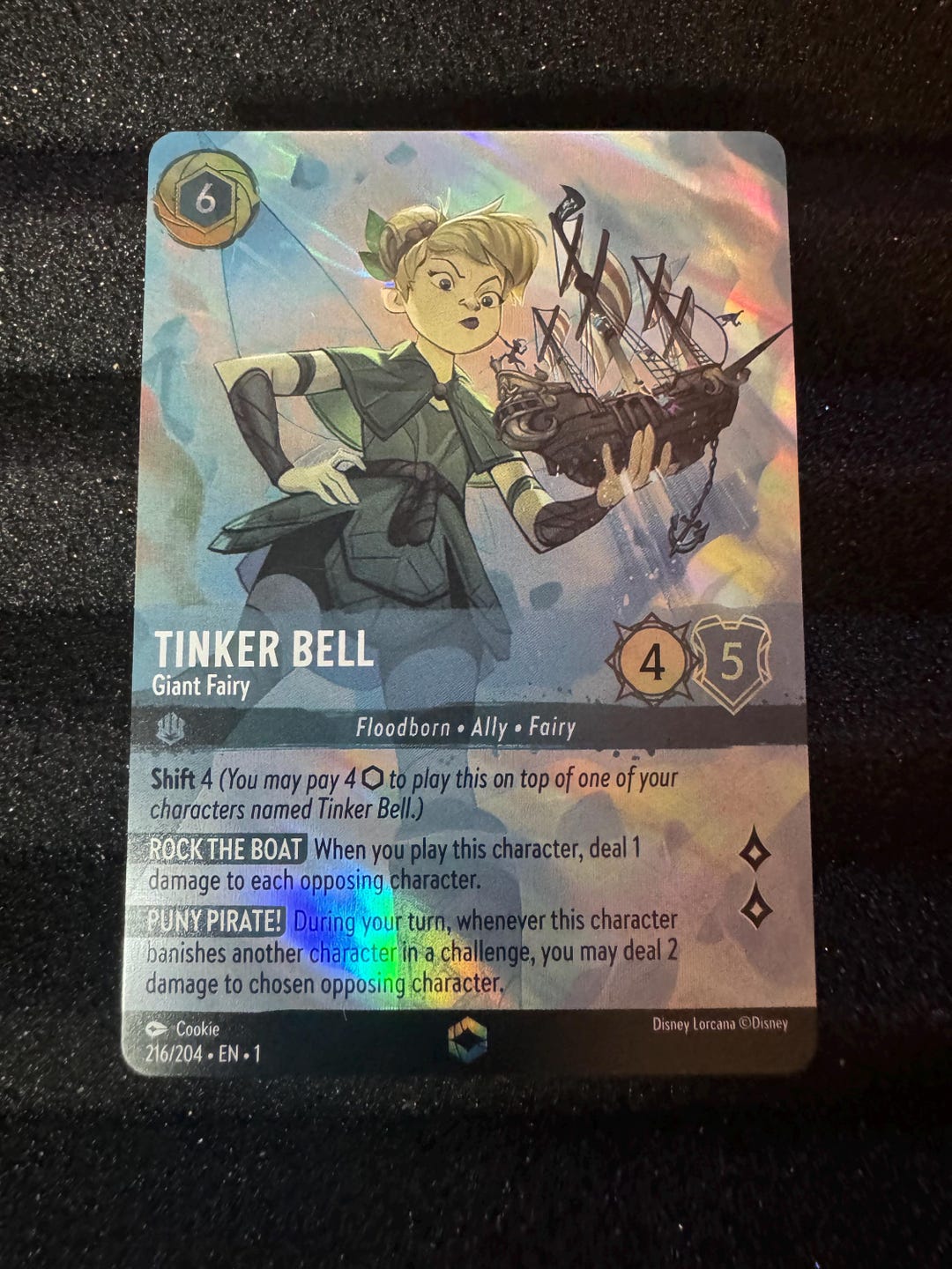 Disney Lorcana Set 1 Tinker Bell Giant Fairy Enchanted Proxy/orca Foil ...