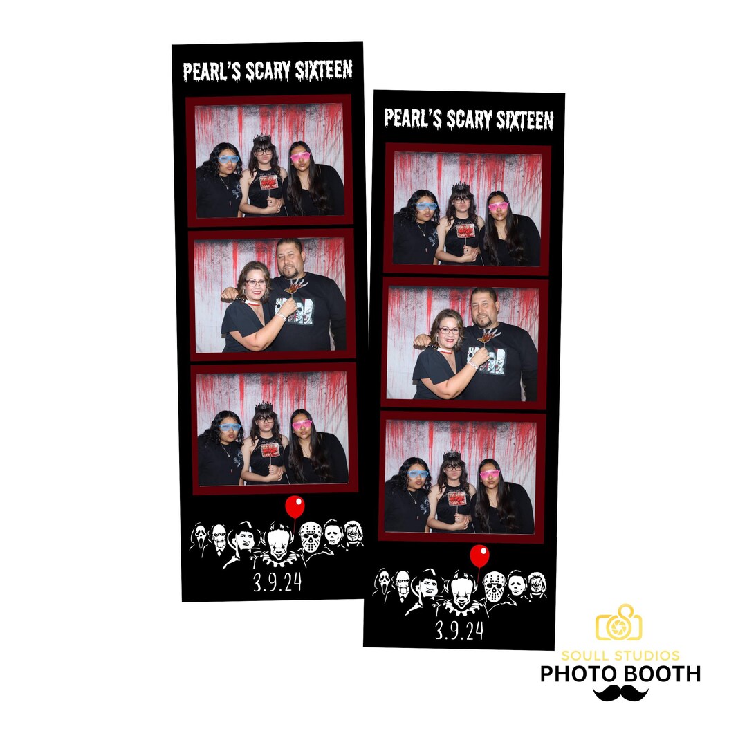 Horror Photo Booth Template | Creepy Photo Booth Strip Template ...