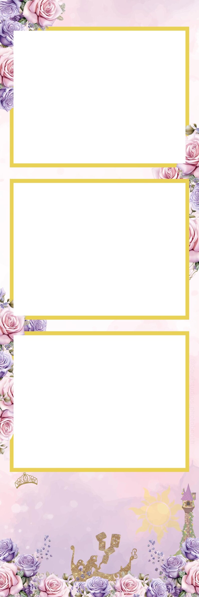 Tangled Photo Booth Template: Fairytale Quinceañera Overlay (PSD & PNG ...
