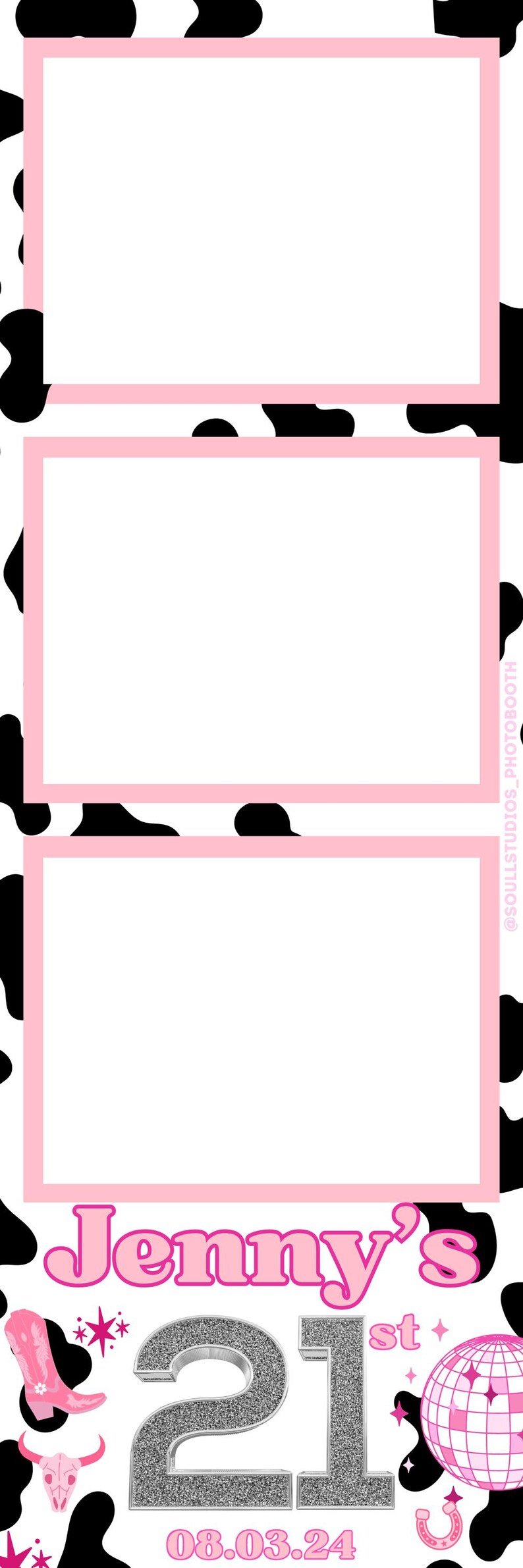 Photobooth Template, Photo Booth Strip Template, Cow Print Wedding ...