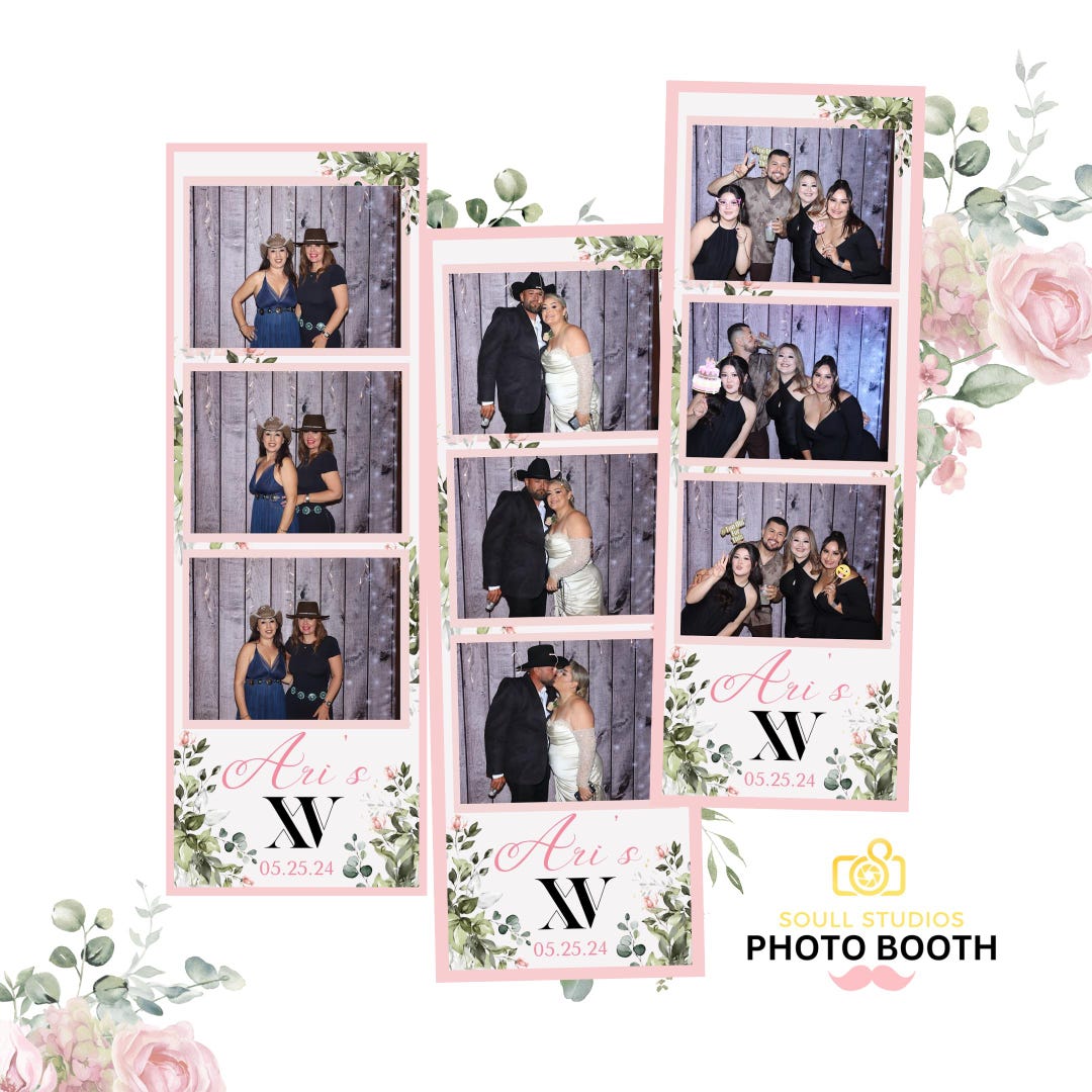 Photobooth Template, Photo Booth Strip Template, Floral Wedding Photo ...